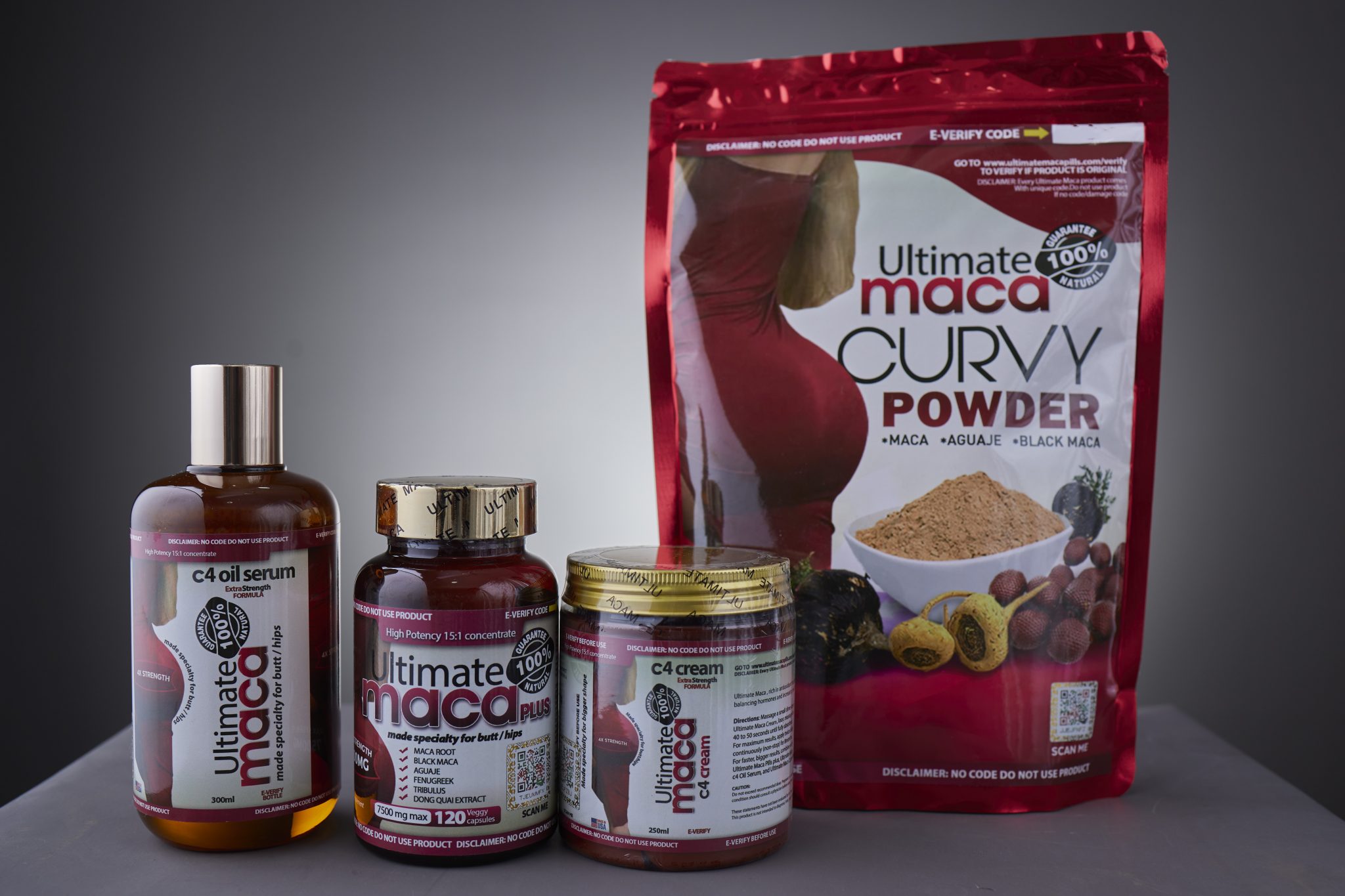 Ultimate Maca Set | Buy Butt Enhancement Pills, Cream and Oil Set